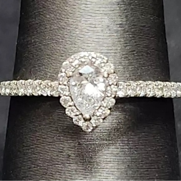 Zales | Jewelry | Enchanted Disney 4k Wgold Pear Diamond Halo Princess ...